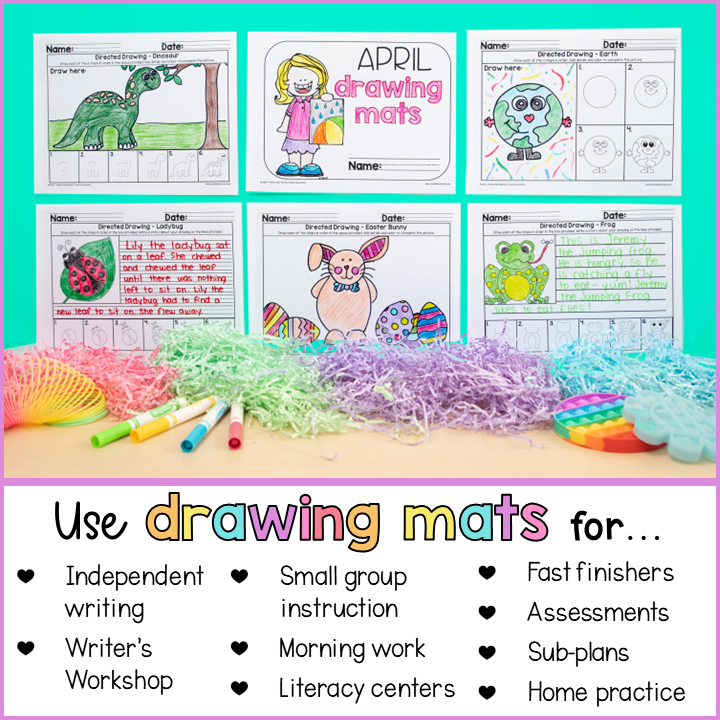 Spring Directed Drawings for April | How to Draw Easter bunny, earth ...