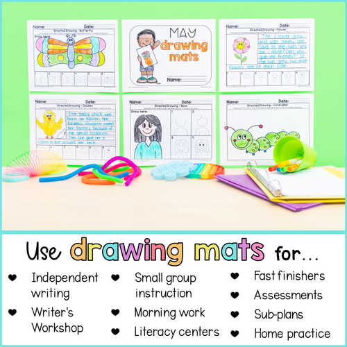May Spring Directed Drawing - Mother's Day, Butterfly, Flower, Chicken