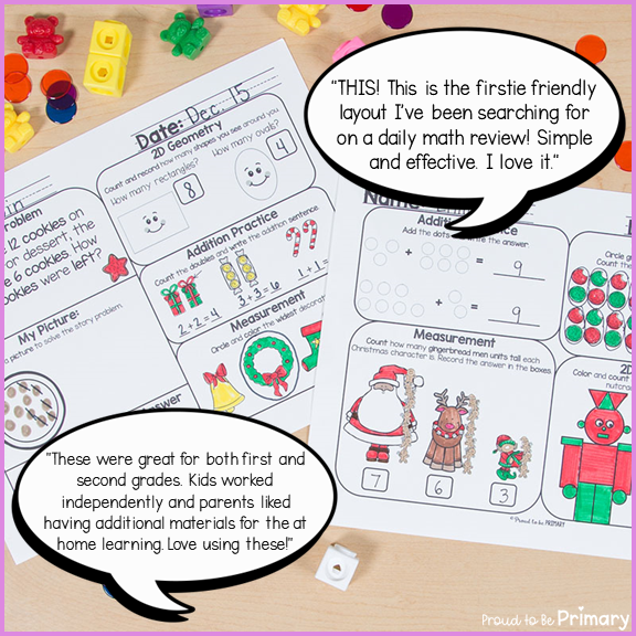 December Math Review Worksheets for First Grade – Proud to be Primary