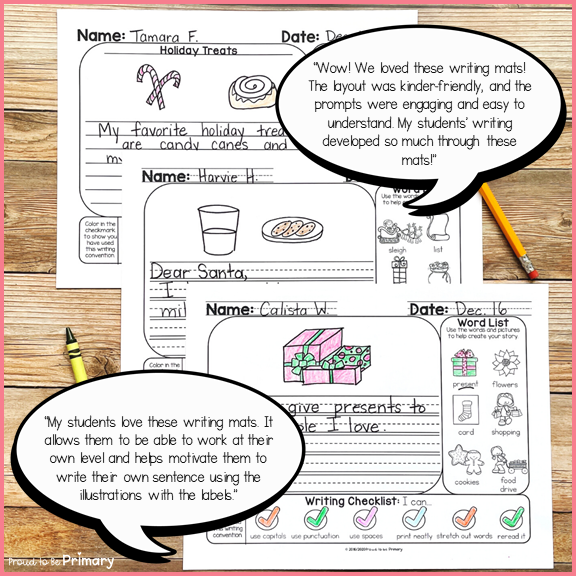 Writing Prompts Practice for December – Proud to be Primary