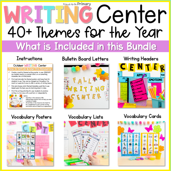 Writing Center Bundle for K, 1st and 2nd Grade Classrooms – Proud to be ...