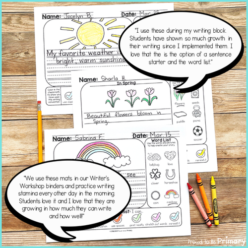 March St Patricks Day Spring Writing Center Prompt Paper Morning Work