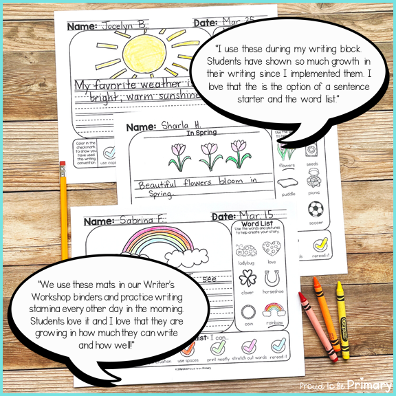 Writing Prompts Practice for March – Proud to be Primary