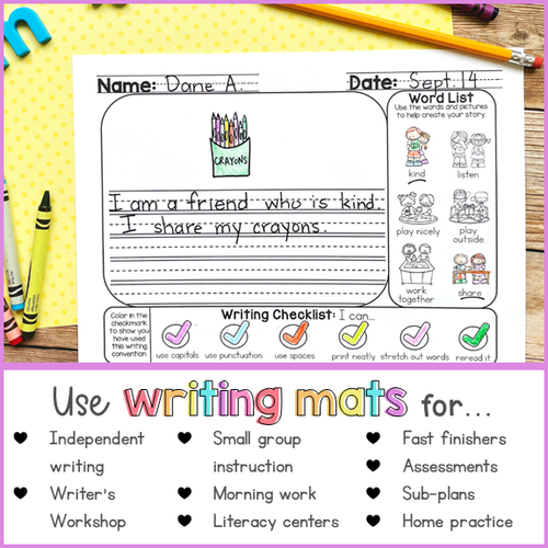 Writing Prompts Practice Mats BUNDLE