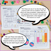Math Review Worksheets Bundle for First Grade