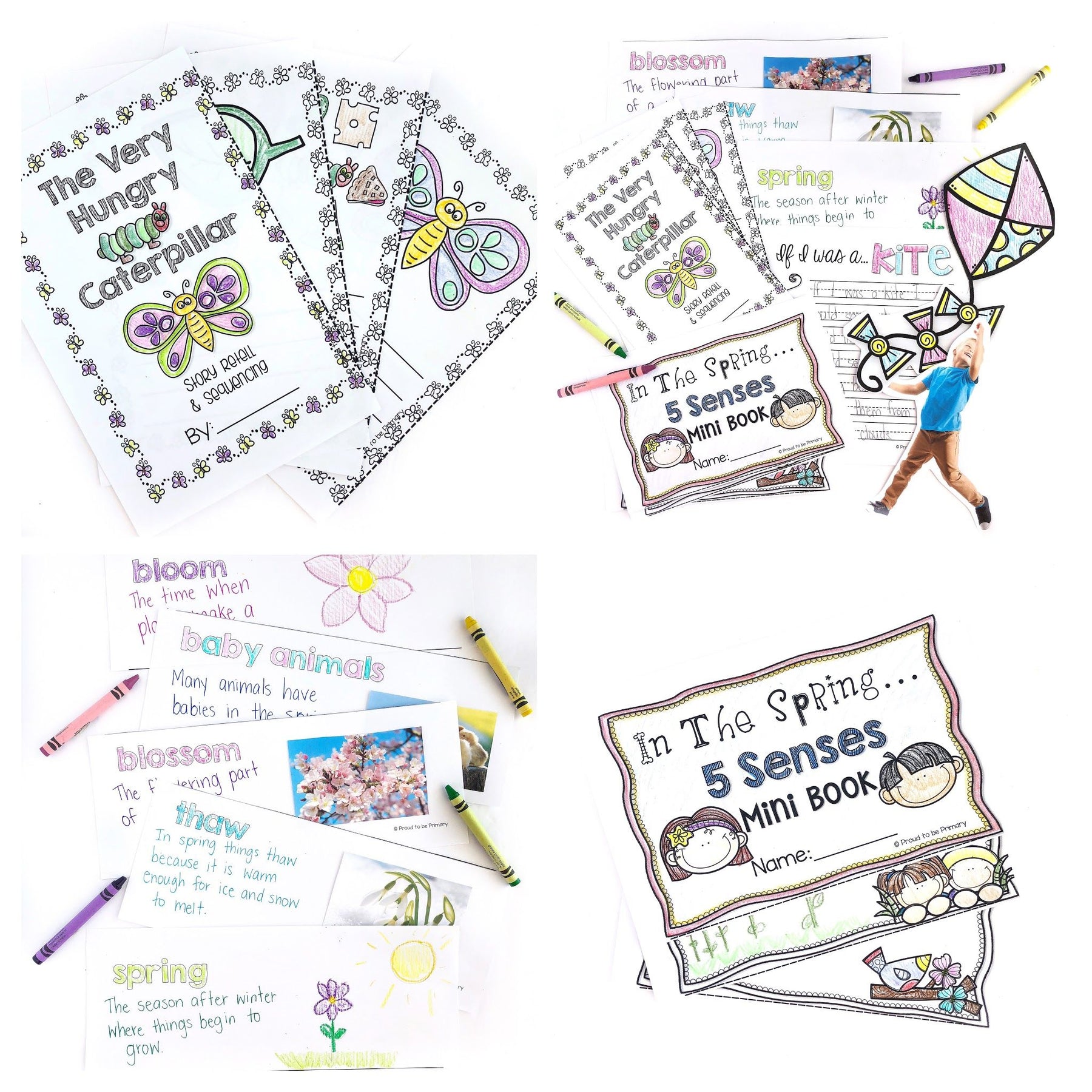 Writing Activities & Word Work Bundle - Spring, Fall, Winter, Summer