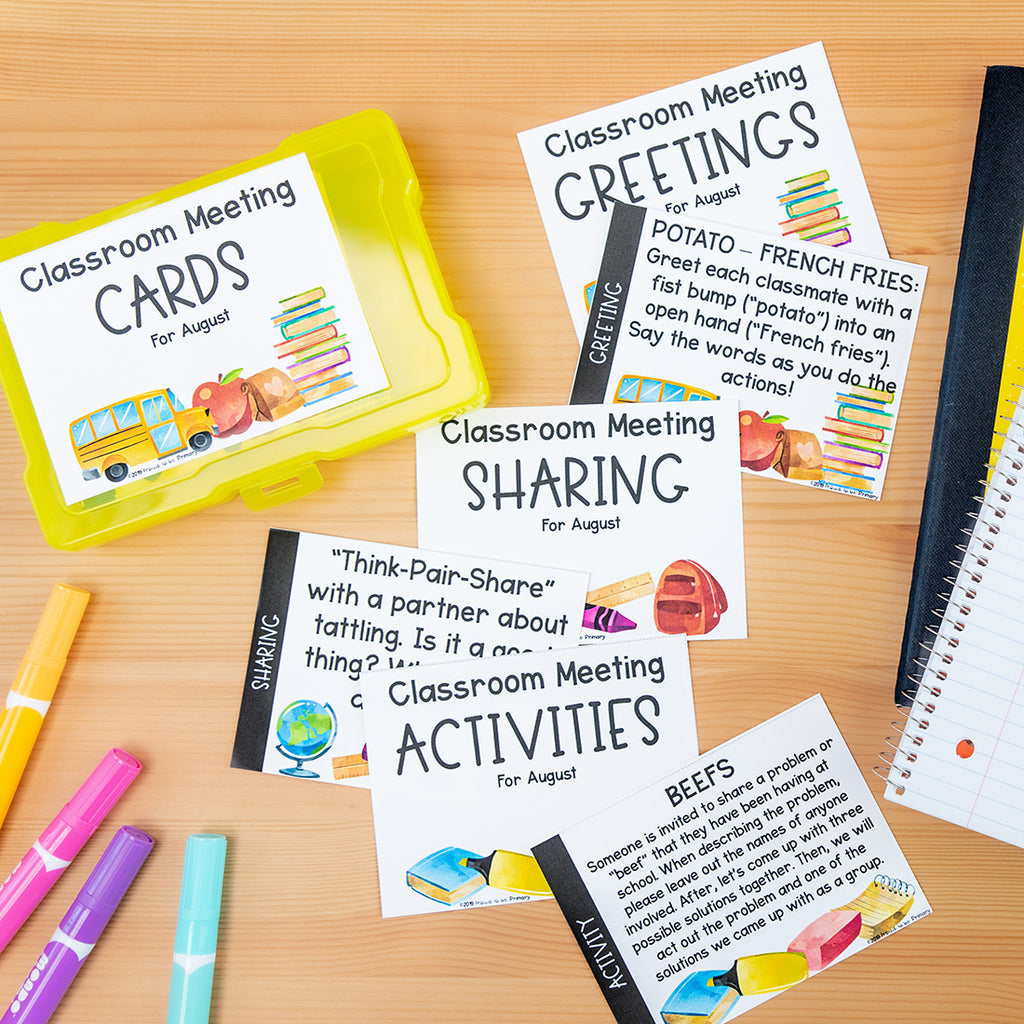 Morning Meeting Slides, Cards, & Posters for Back to School – Proud to ...