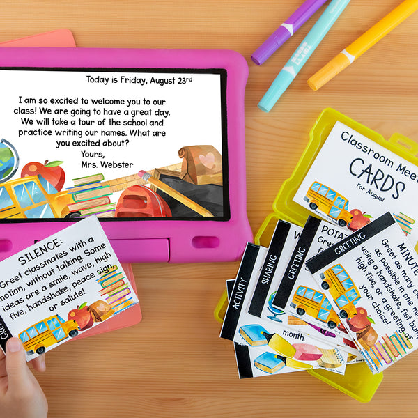 Morning Meeting Slides, Cards, & Posters for Back to School – Proud to ...