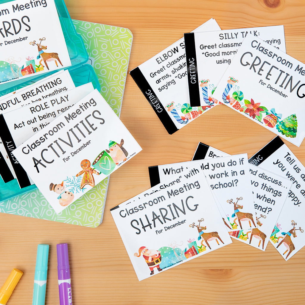 Morning Meeting Slides, Cards, Posters for December – Proud to be Primary