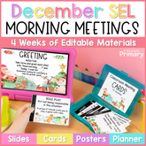 December Christmas Winter SEL Morning Meeting Google Slides Activities