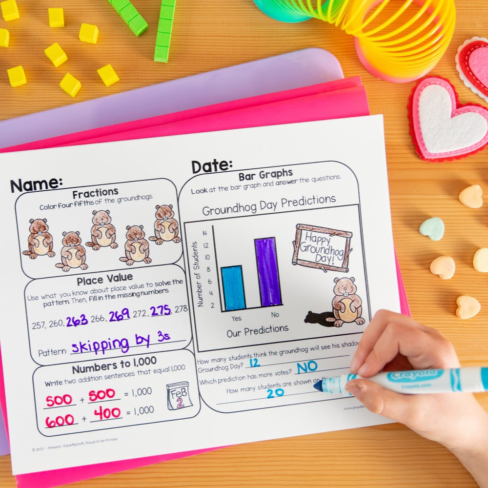 February Math Spiral Review Worksheets for 2nd Grade – Proud to be Primary