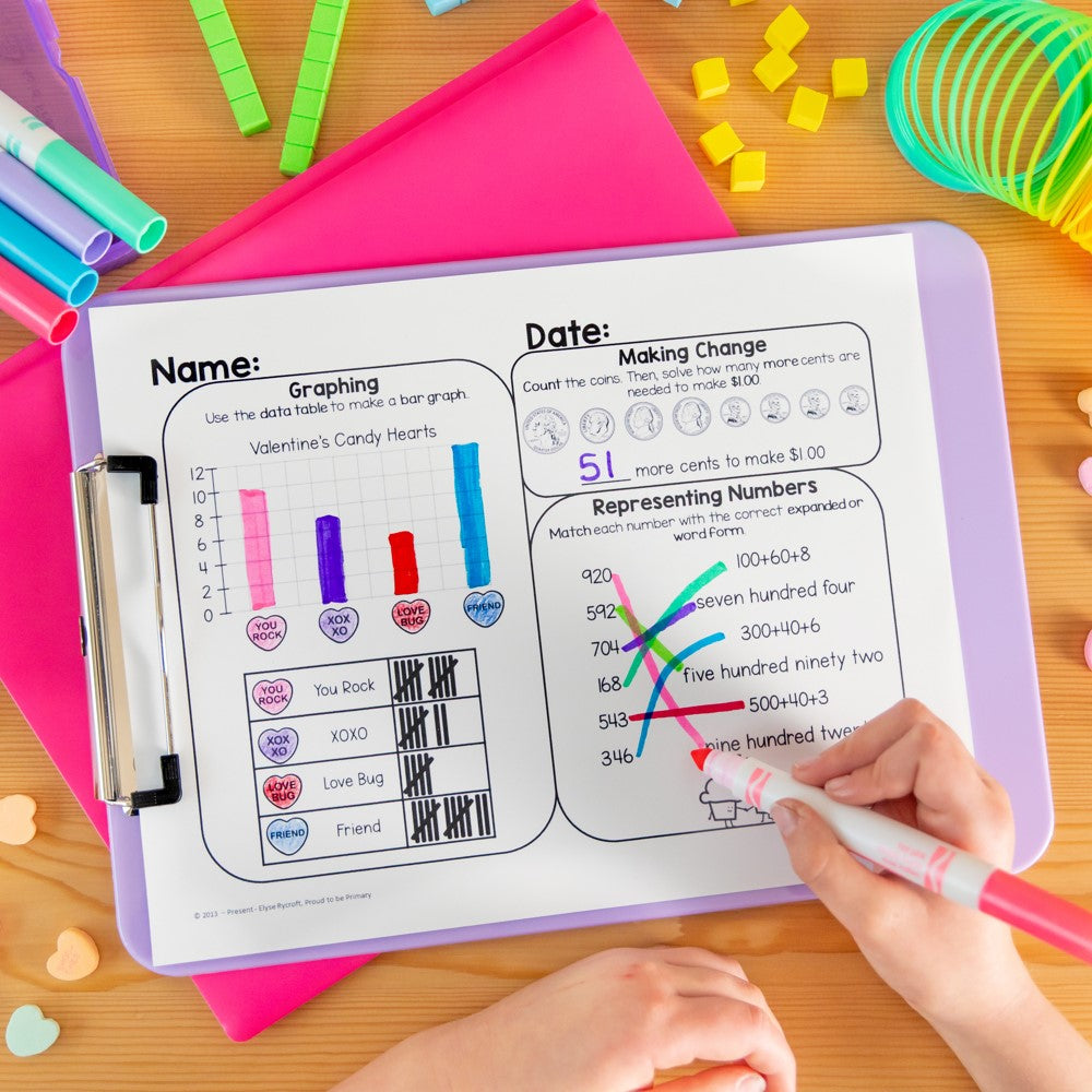 February Math Spiral Review Worksheets for 2nd Grade – Proud to be Primary