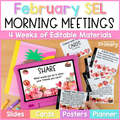 February Valentines Day SEL Morning Meeting Google Slides Activities G