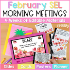 February Valentines Day SEL Morning Meeting Google Slides Activities G