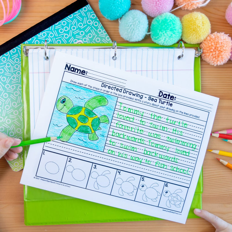 June End of Year Directed Drawing - Father’s Day, Sea Turtle, Honey Bee