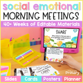 Morning Meeting Slides - Activities, Questions, Greetings - Social Emo