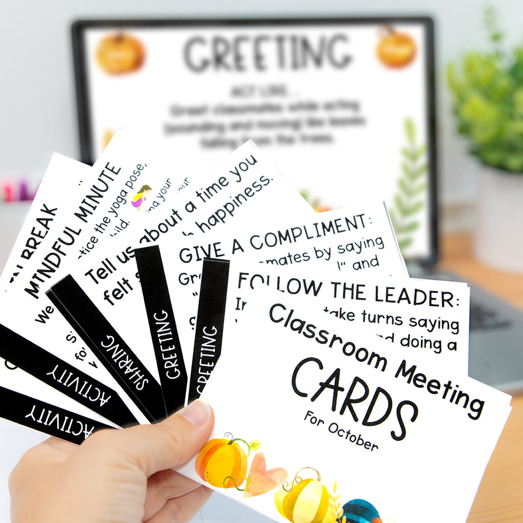 Morning Meeting Slides, Cards, Posters for October – Proud to be Primary