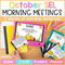 October Fall Halloween Morning Meeting Google Slides SEL Activities Qu