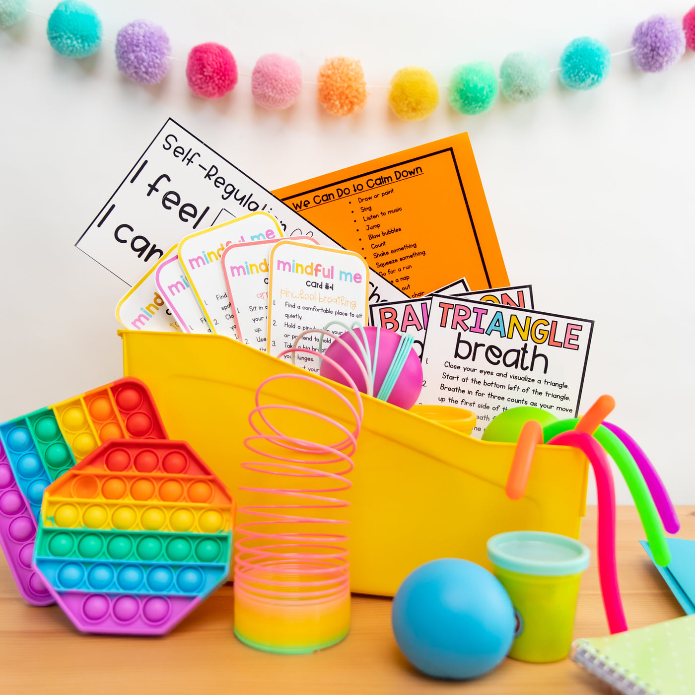 Calm Down Corner Kit - Feelings Chart, Calming Strategies, Breathing V