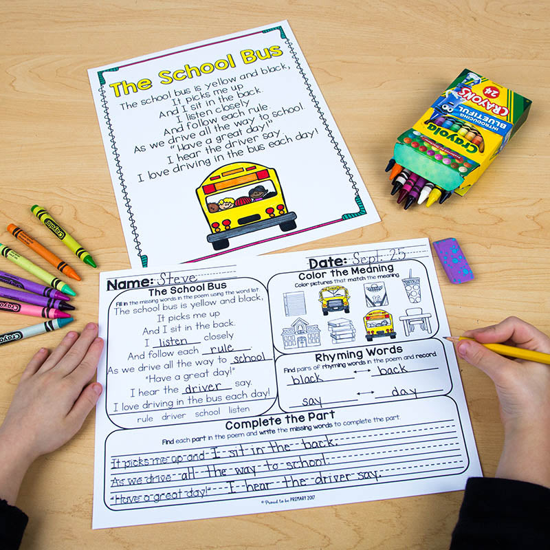 Poem of the Week Poetry Activity Mats Bundle – Proud to be Primary