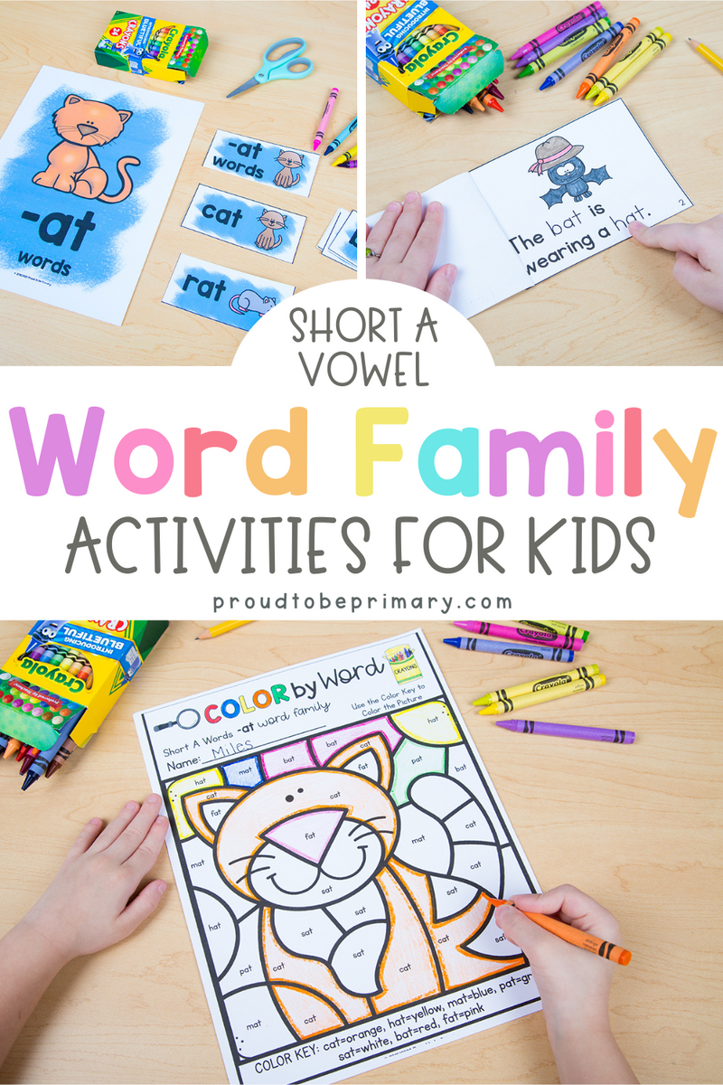 Word Family Short 'A' Vowel CVC and CVCC Activities for Kids