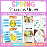 Butterfly, Chicken, Frog, Flower Life Cycle Crafts & Spring Science Ac
